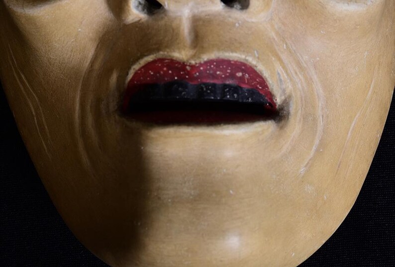 19th Century, Meiji, Antique Japanese Wooden Noh Mask - Etsy