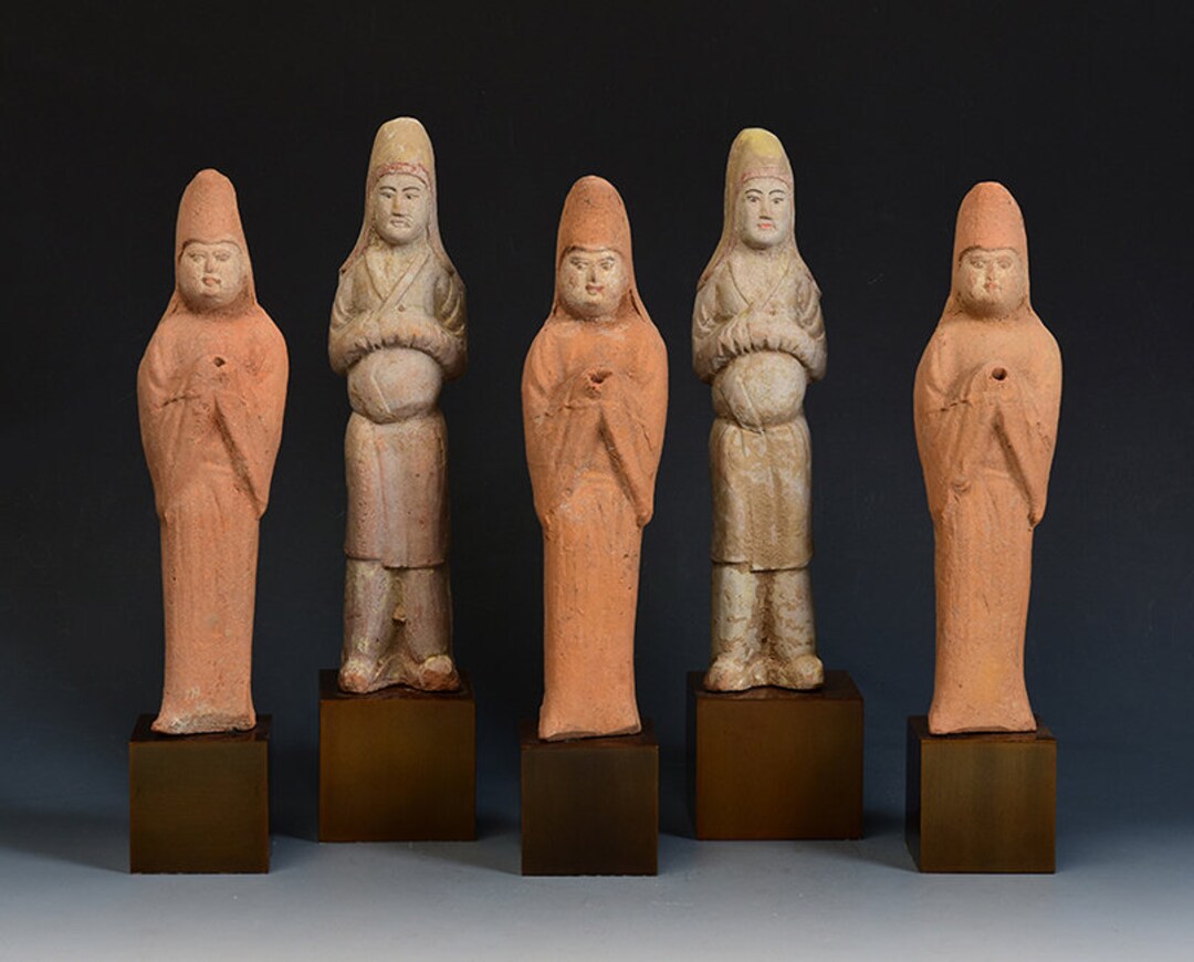 Tang Dynasty, A Set of Antique Chinese Painted Pottery Soldier - Etsy