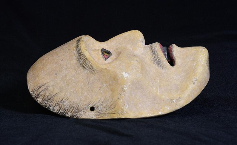 19th Century, Meiji, Antique Japanese Wooden Noh Mask - Etsy