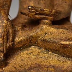 16th Century, Shan, Antique Burmese Bronze Seated Buddha on Double ...