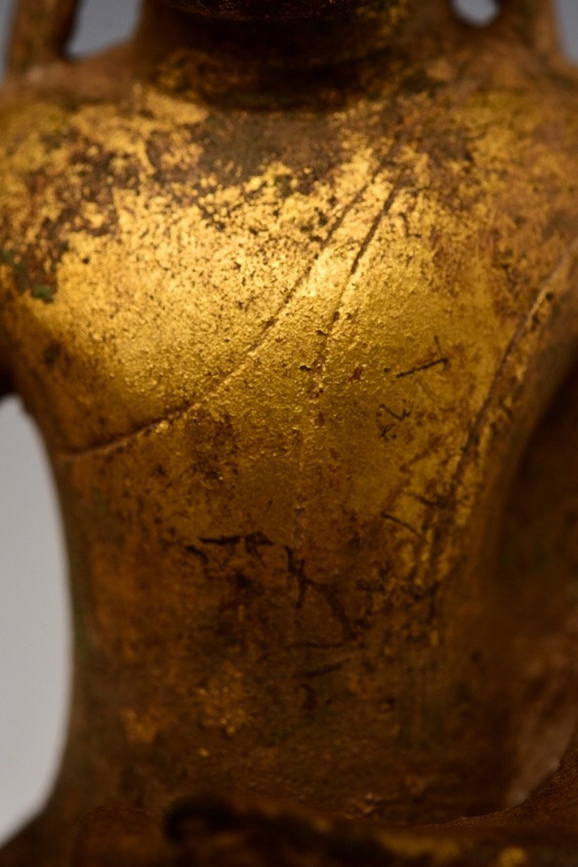 16th Century, Shan, Antique Burmese Bronze Seated Buddha on Double ...