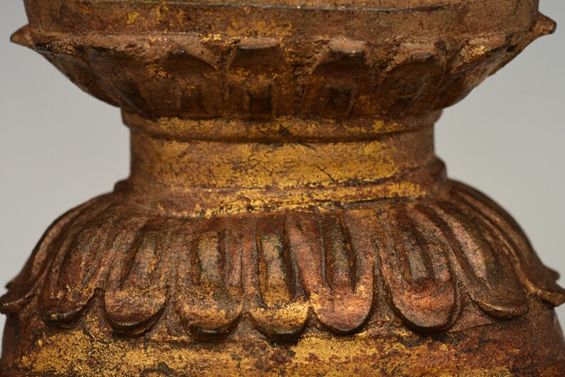 16th Century, Shan, Antique Burmese Bronze Seated Buddha on Double ...