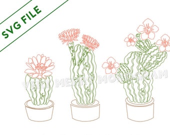 Cactus Single Line Svg - Etsy