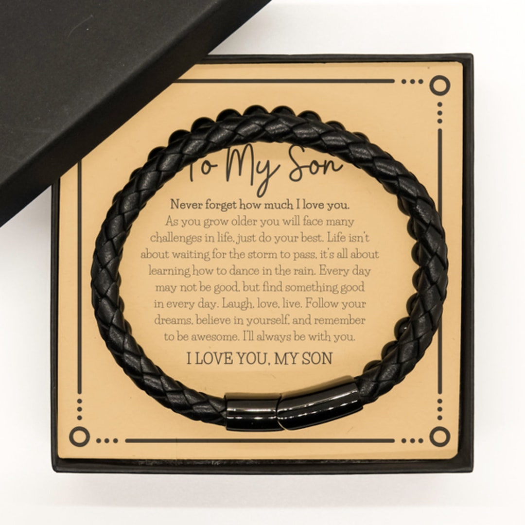 Son Gift. to My Son From Mom, Just Do Your Best. Beads Leather Wrap ...