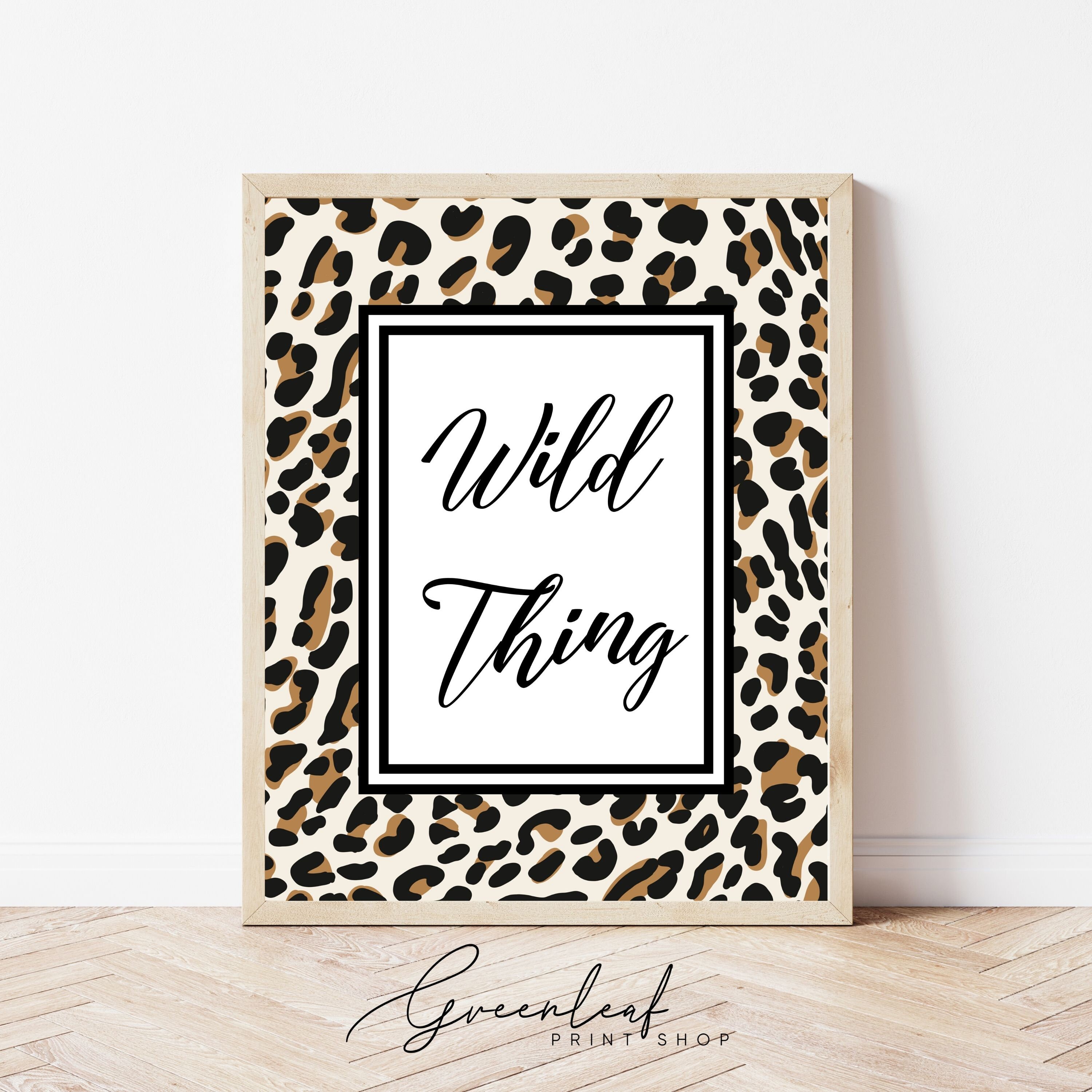 Set of 2 Prints Wild Thing Leopard Digital Art | Etsy