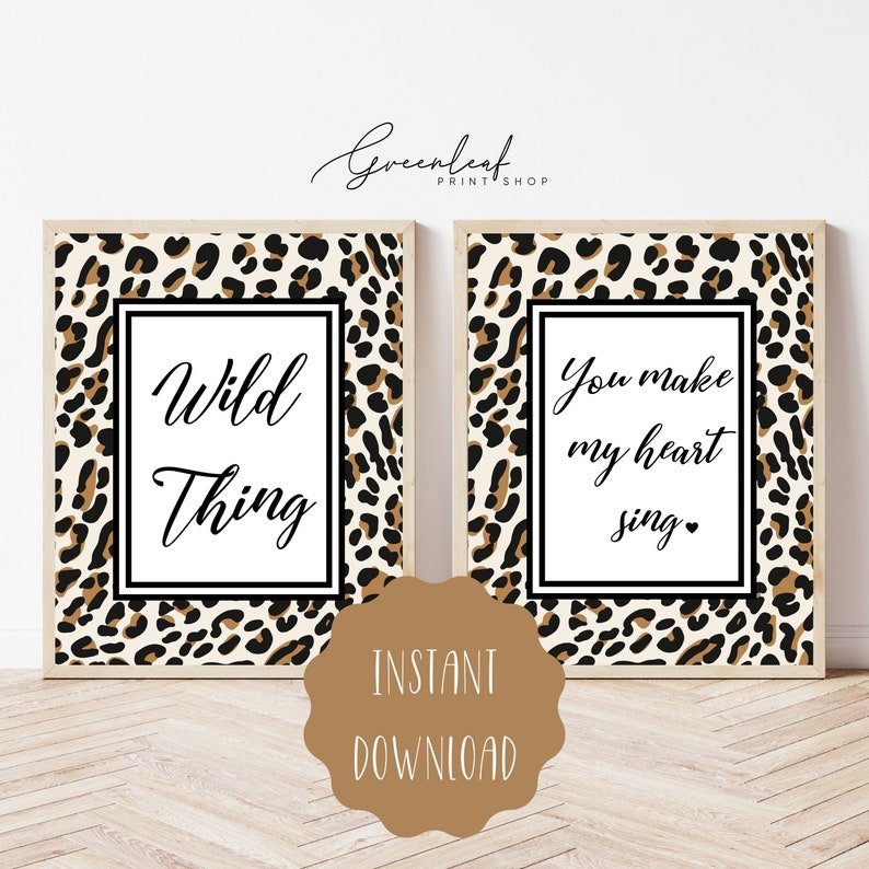 Set of 2 Prints wild Thing Leopard Digital Art - Etsy