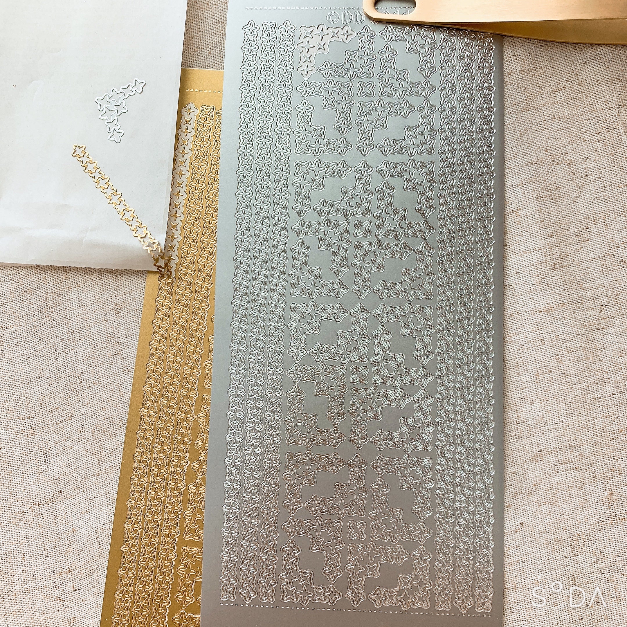 Twinkle Borders and Frames Sticker Sheet Metallic Korean - Etsy