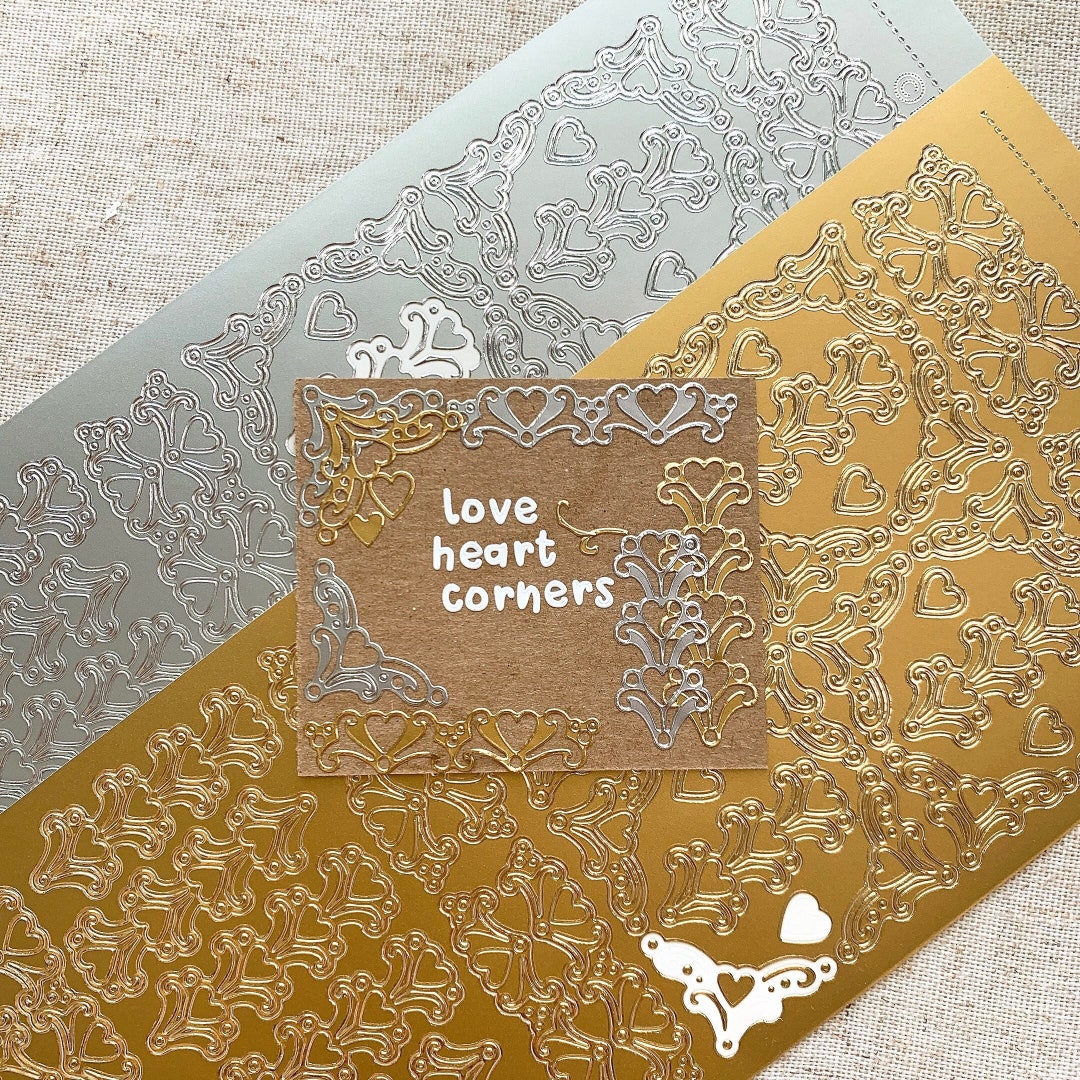 Love Heart Corners and Frames Sticker Sheet | Deco Polco, Journaling ...