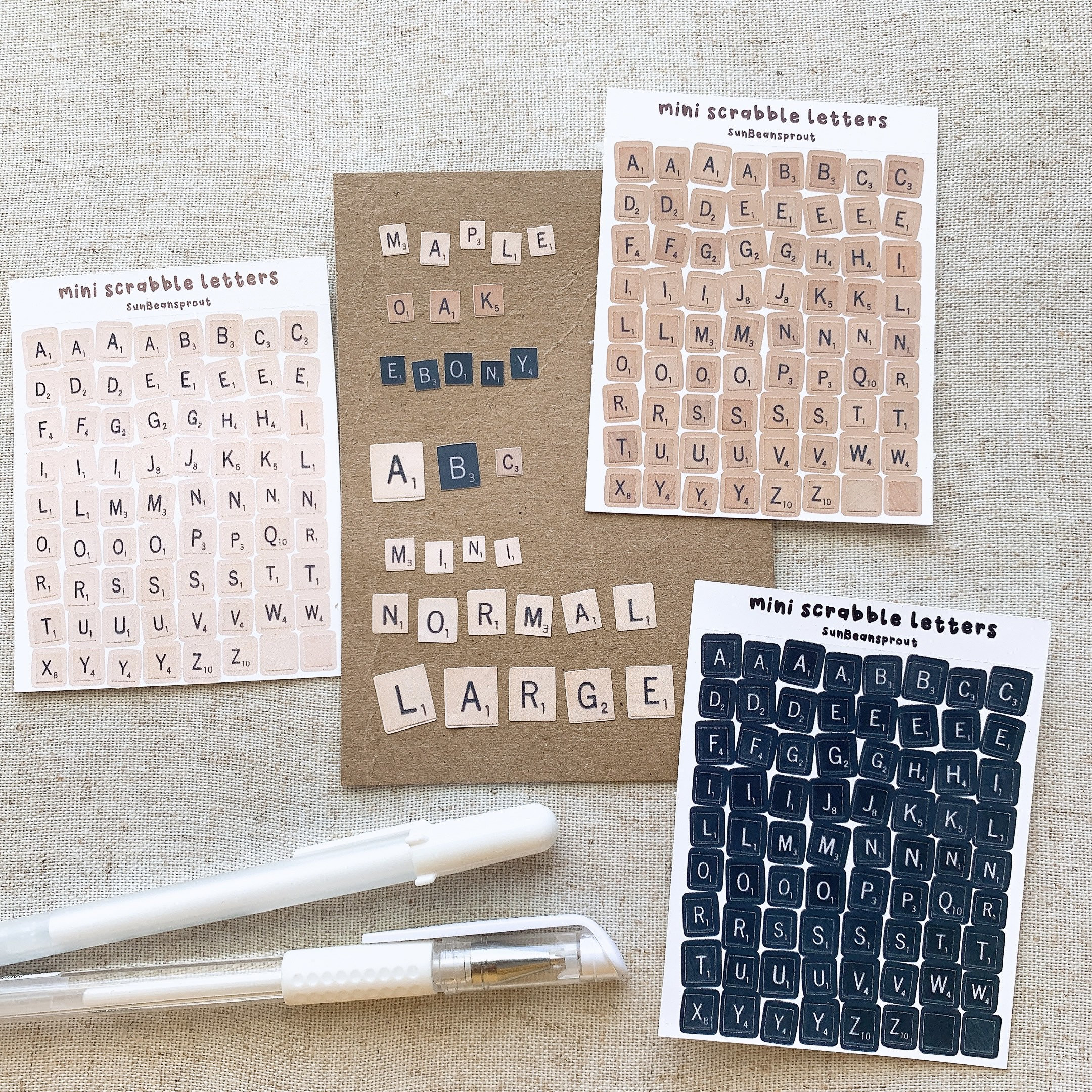 Scrabble Tile Letter Sticker Sheets wood Bullet Journal | Etsy