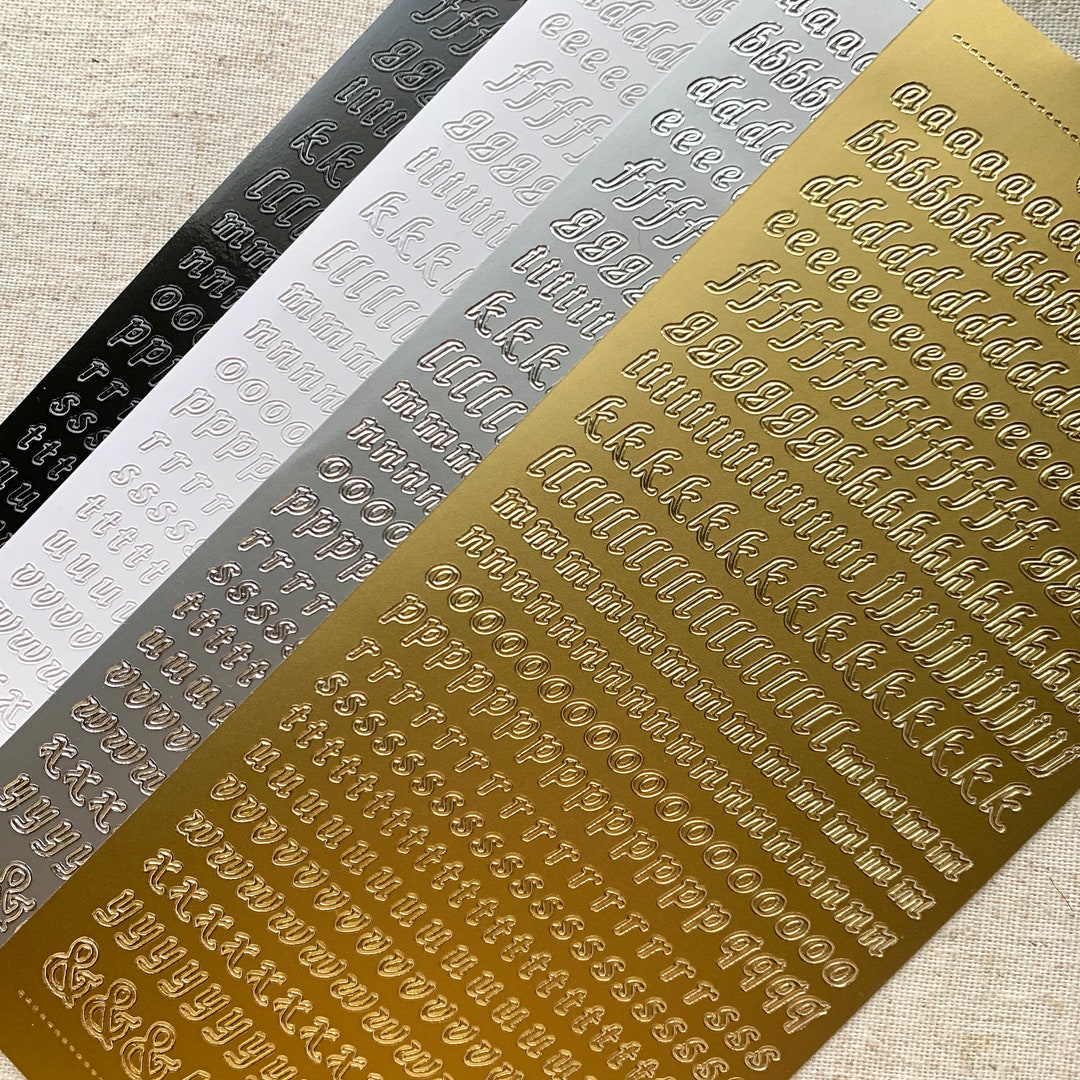 Fancy Lowercase 6mm Alphabet Sticker Sheet Glitter Decoration, Polco ...