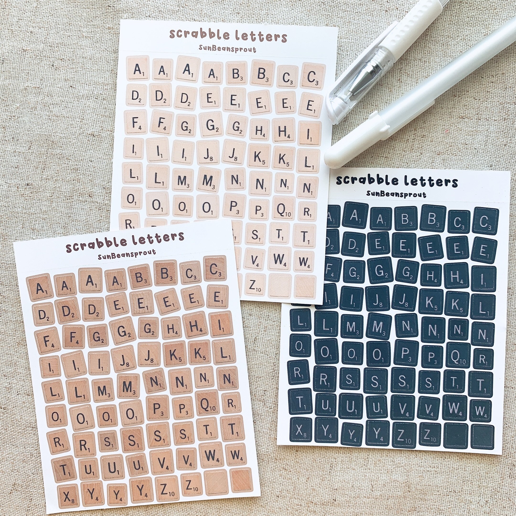 Scrabble Tile Letter Sticker Sheets wood Bullet Journal | Etsy