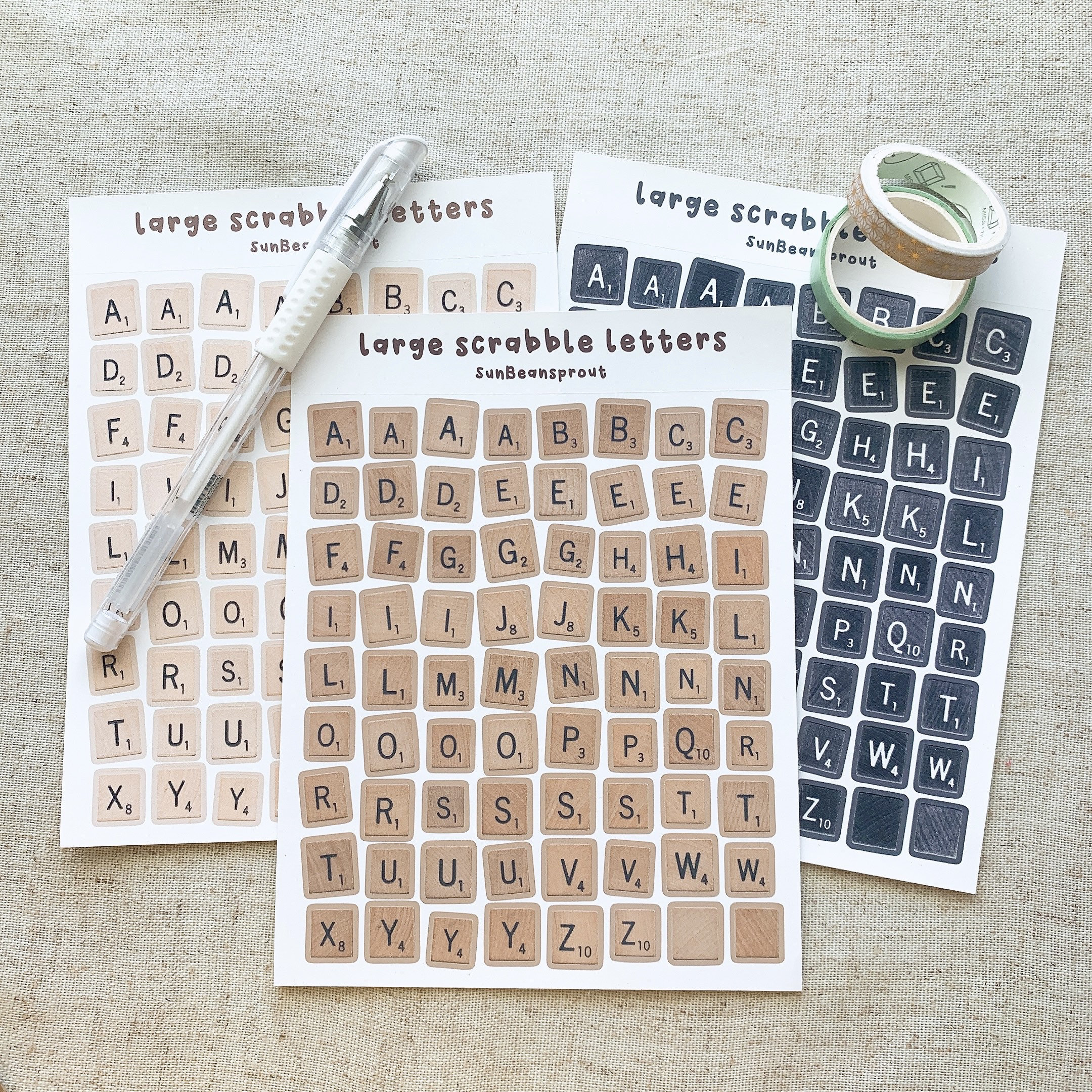 Scrabble Tile Letter Sticker Sheets wood Bullet Journal | Etsy