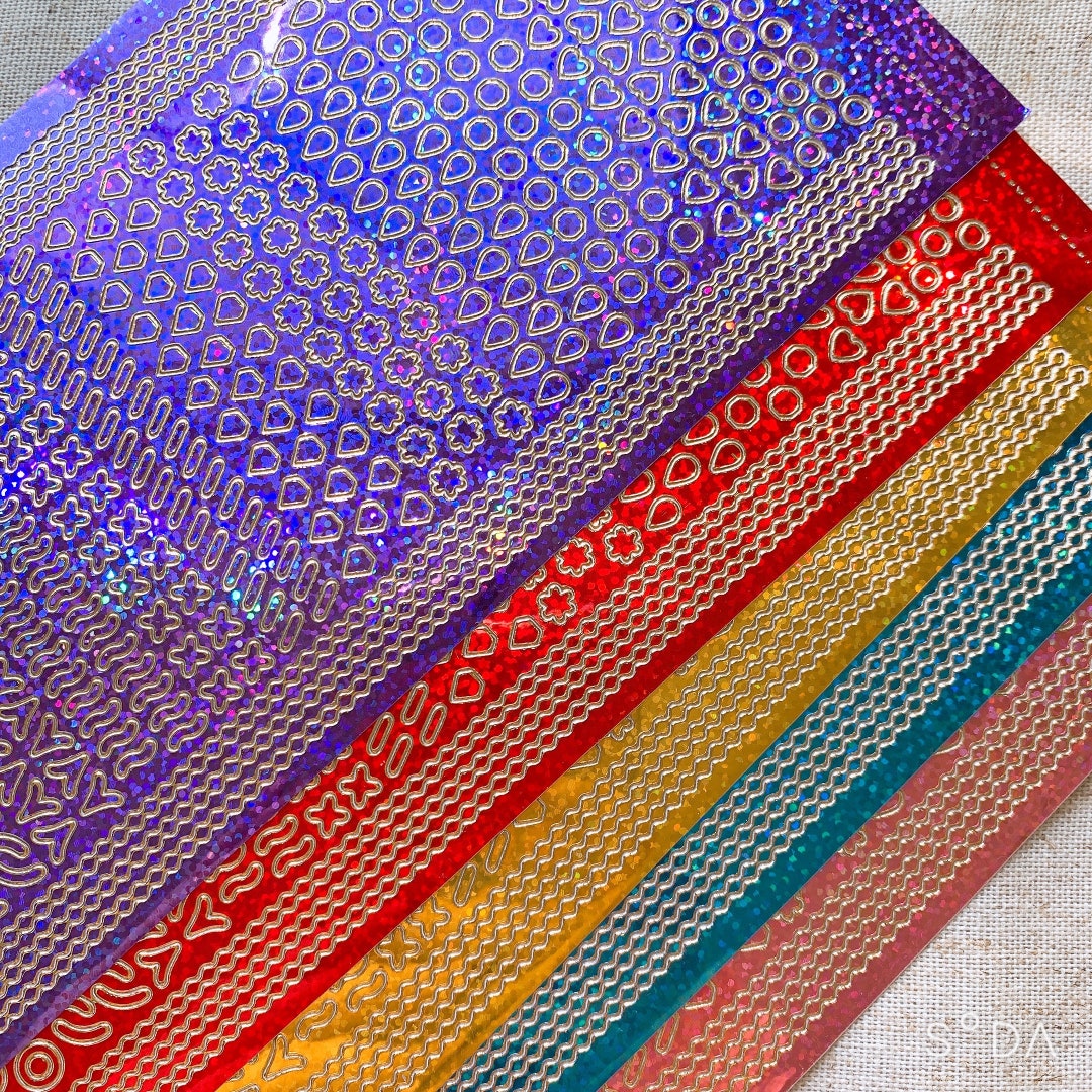 Sparkles and Twinkle Shape Sticker Sheet Glitter Decoration, Polco ...