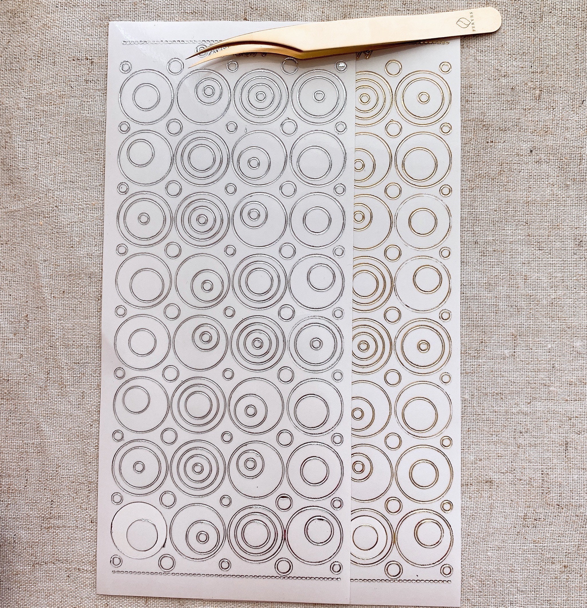 Gilded Circle Rings Transparent Sticker Sheet Decoration | Etsy