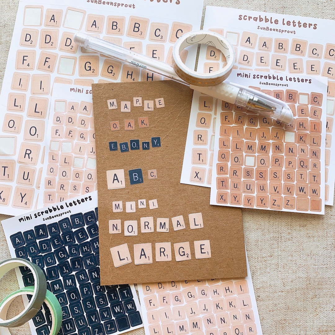 Scrabble Tile Letter Sticker Sheets | Wood | Bullet Journal, Polco Deco ...