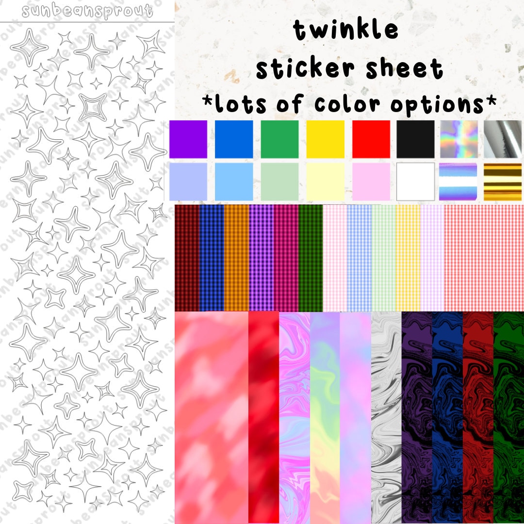 Twinkle Sticker Sheet | Bullet Journal, Polco Deco, Cute Toploader ...