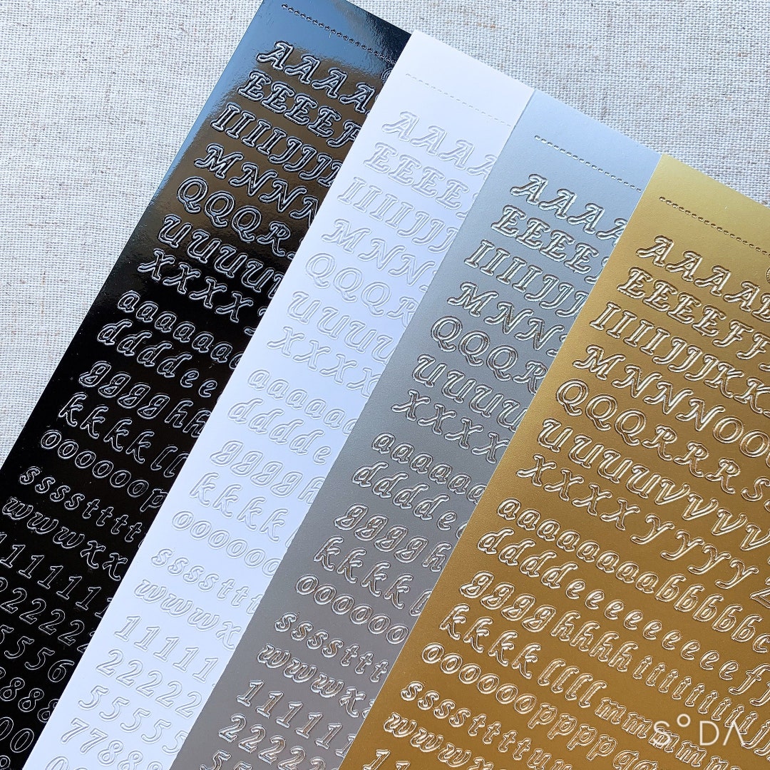 Fancy 6mm Alphabet Letter Sticker Sheet | Upper+lowercase & 123 ...