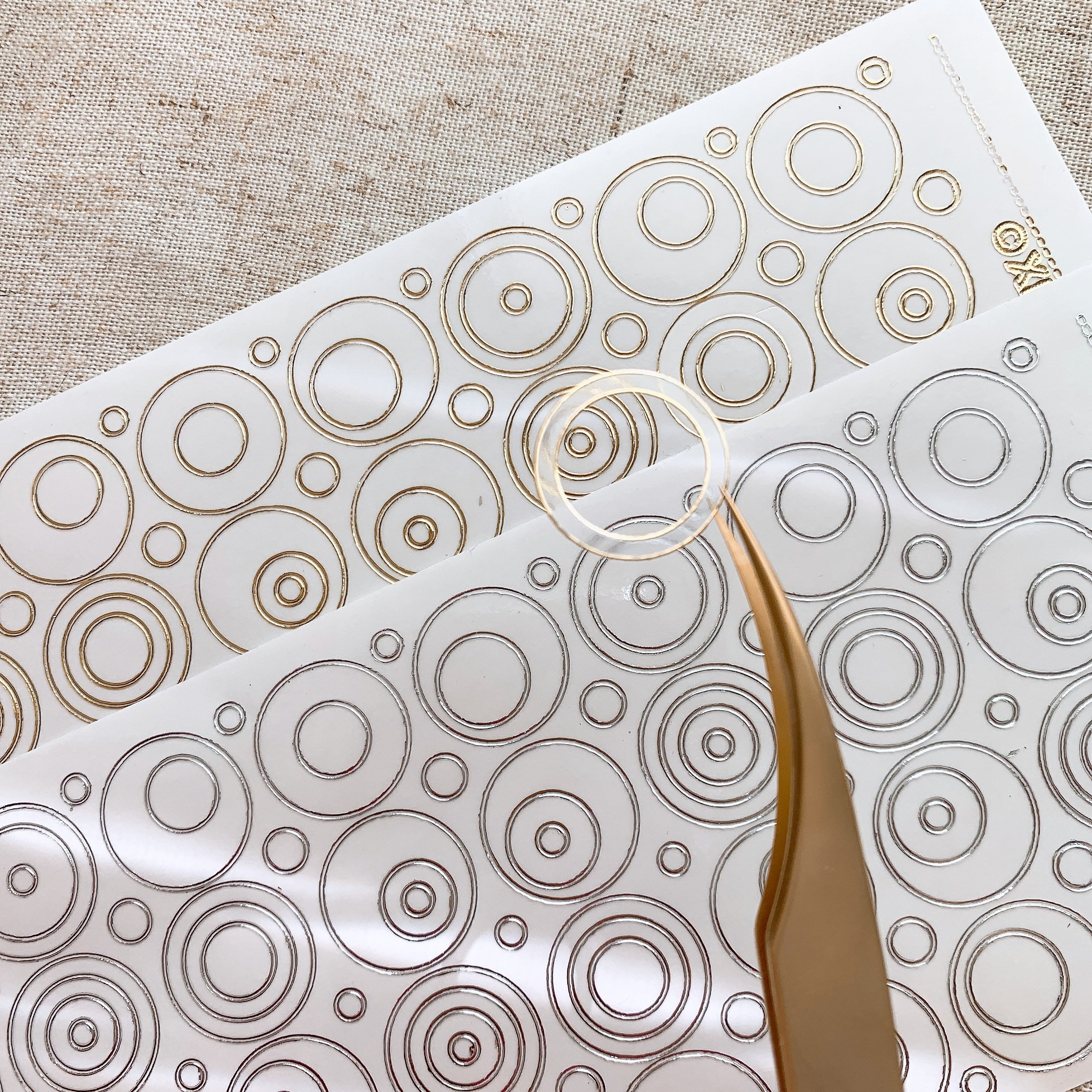 Gilded Circle Rings Transparent Sticker Sheet Decoration - Etsy