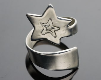 Star Shooting Star Comet Silver Ring - Etsy