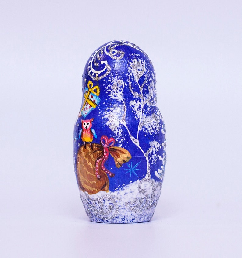 Christmas Nesting Dolls Matryoshka Doll Reindeer Santa Elf Snowmen ...