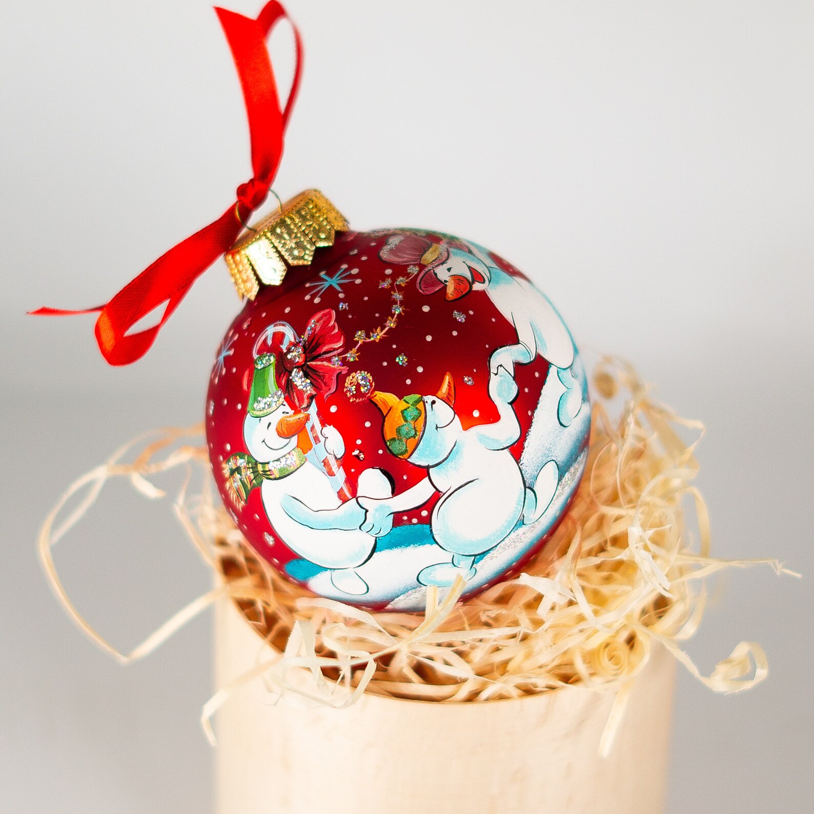 Snowman Ornaments, Hand Painted Snowmen Family of 3, My 2nd Christmas ...