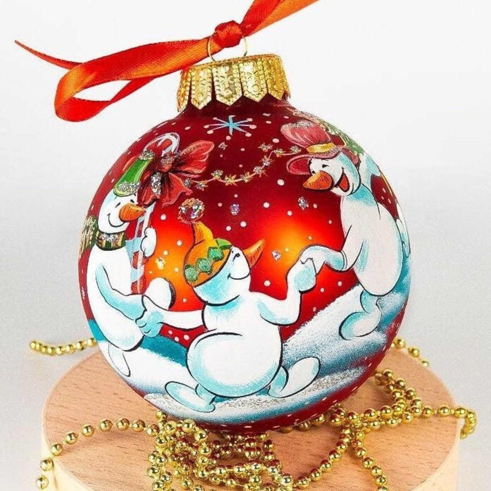 Snowman Ornaments, Hand Painted Snowmen Family of 3, My 2nd Christmas ...