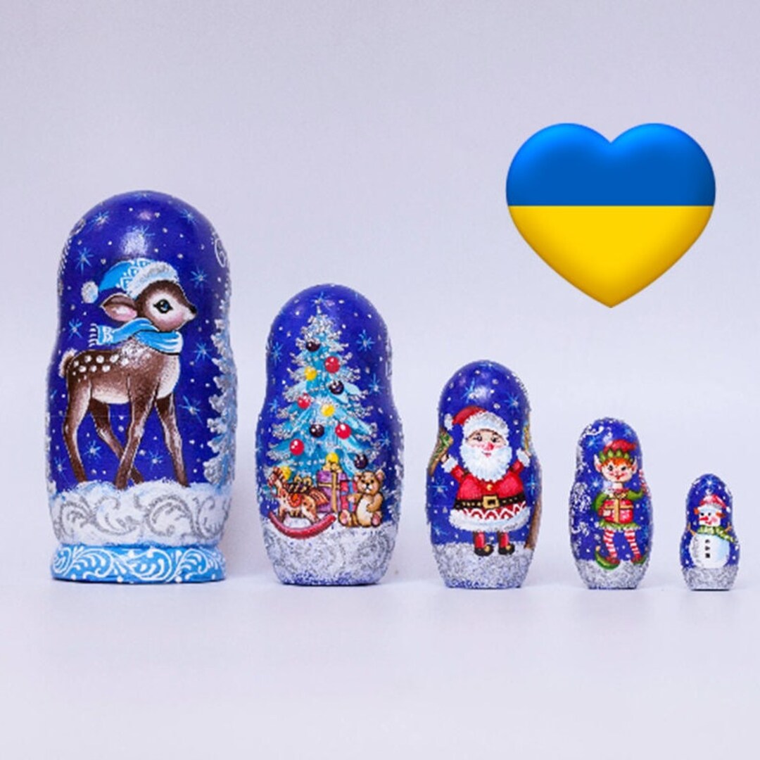 Christmas Nesting Dolls Matryoshka Doll Reindeer Santa Elf - Etsy