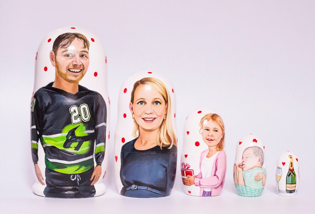 Portrait Nesting Dolls - Custom Painted Dolls by Photo - Matryoshka ...