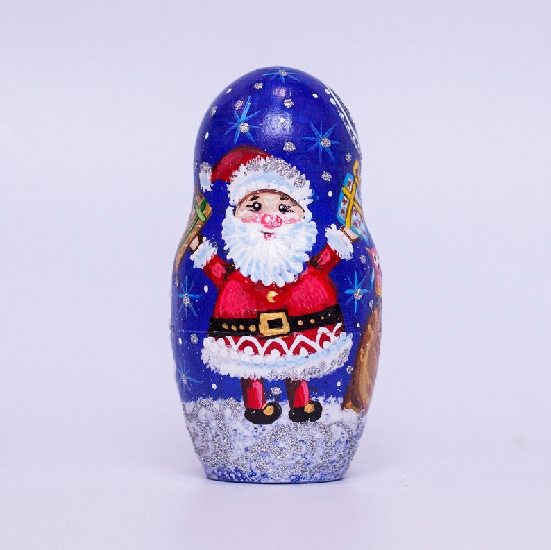 Christmas Nesting Dolls Matryoshka Doll Reindeer Santa Elf Snowmen ...