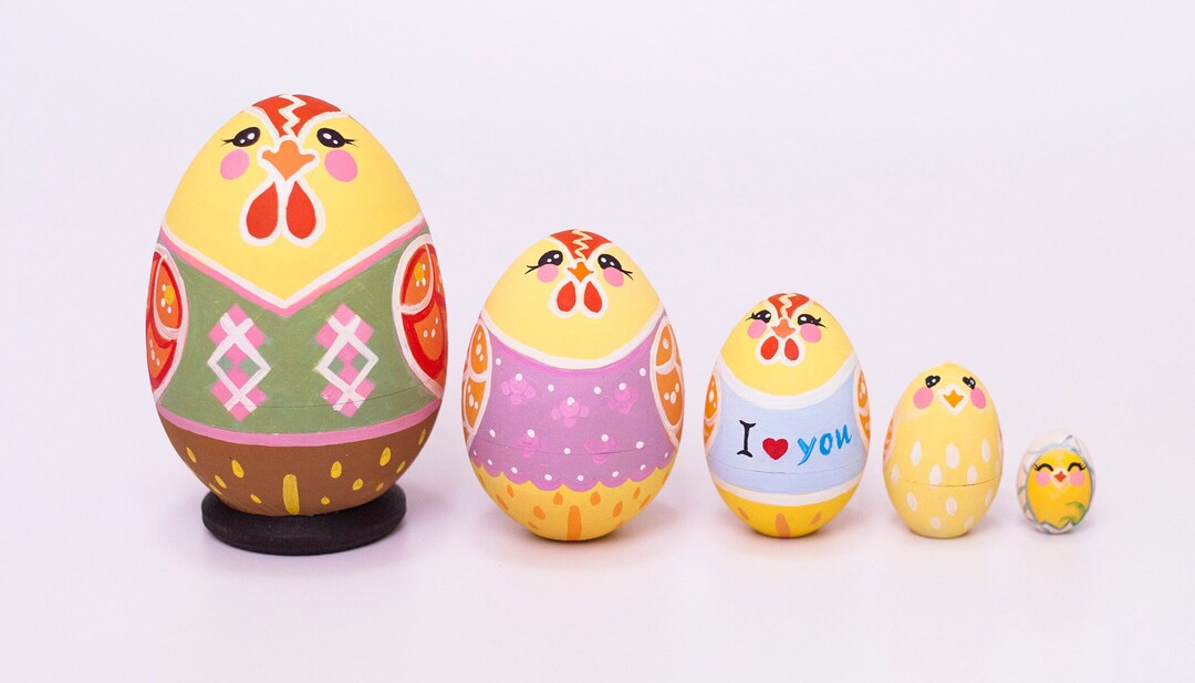 Easter Nesting Doll for Kids Chicken With Egg Easter Matryoshka Doll ...