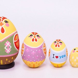 Easter Nesting Doll for Kids Chicken With Egg Easter | Etsy