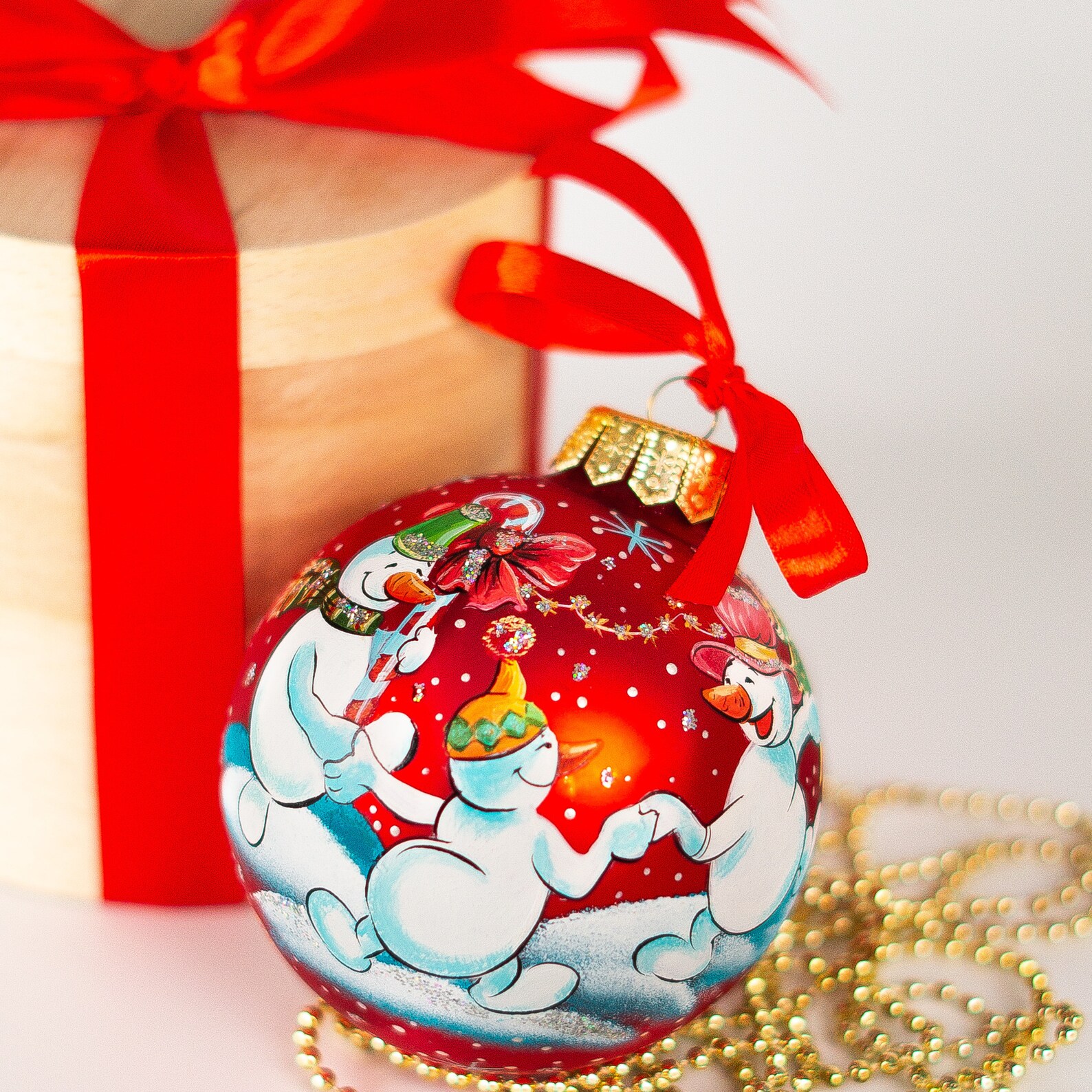 Snowman Ornaments, Hand Painted Snowmen Family of 3, My 2nd Christmas ...