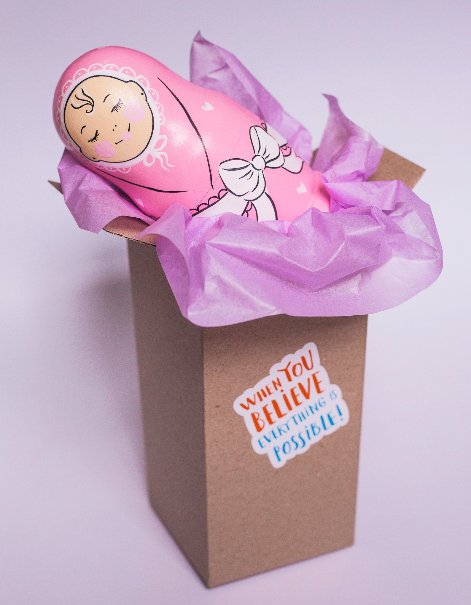 Baby Arrival Nesting Dolls, Baby Girl Keepsake, Nursery Matryoshka ...