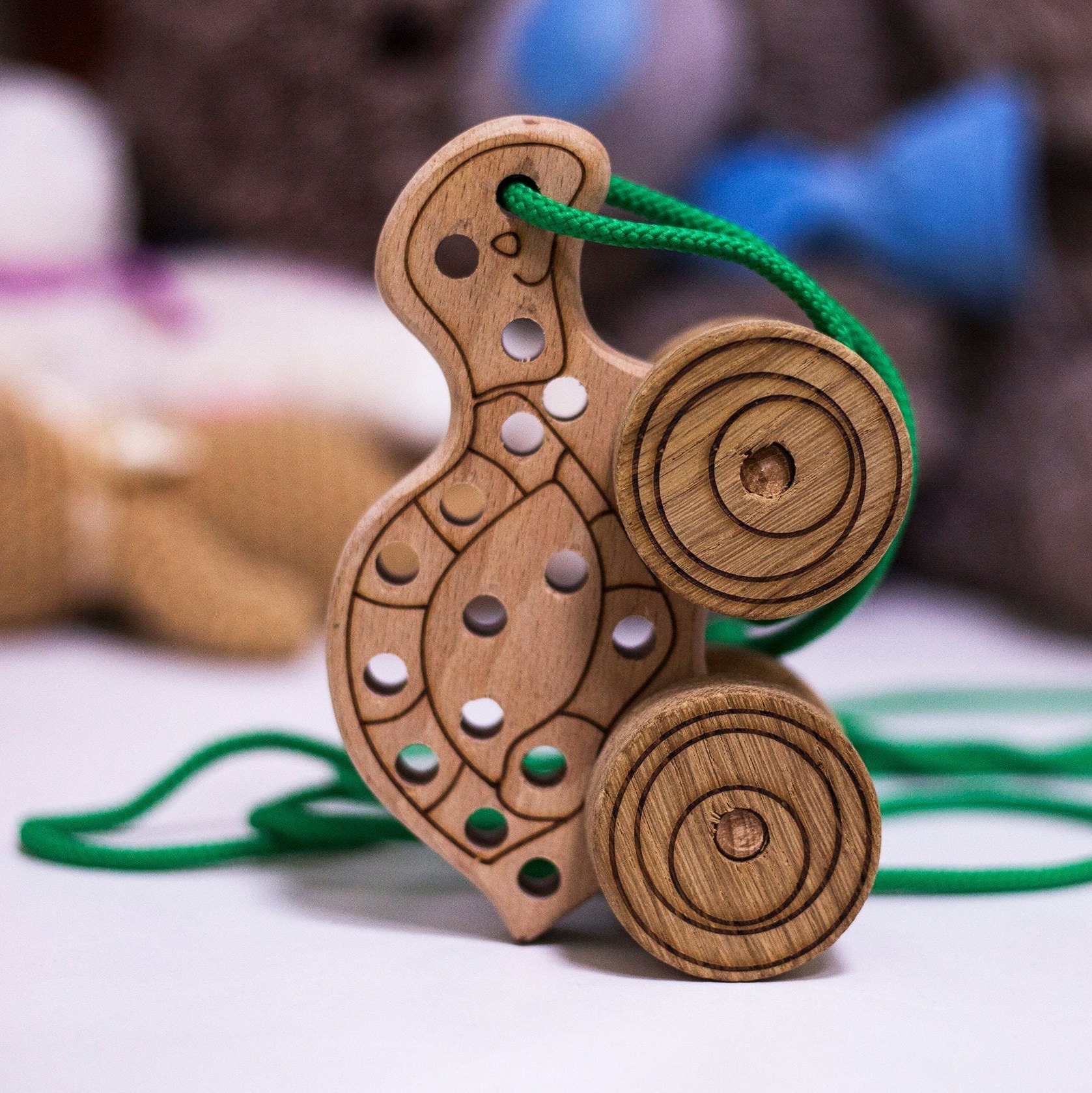 Turtle Lacing Toy Montessori Toddler Wood Baby Toy String | Etsy