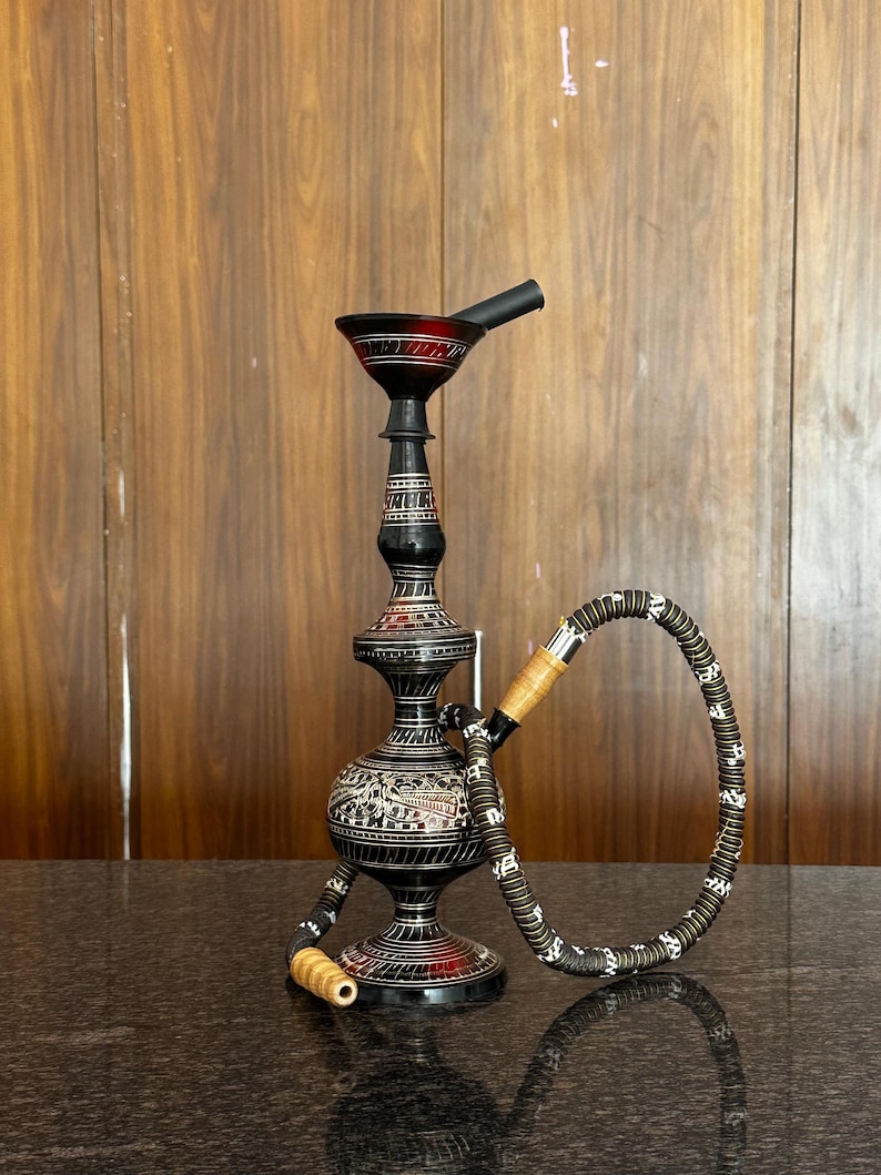 Vintage Brass Folding Hookah – Handcrafted Indian Hukka Set, Golden ...