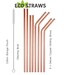 Barware Reusable Copper Drinking Straws Copper Straws With Cleaning ...