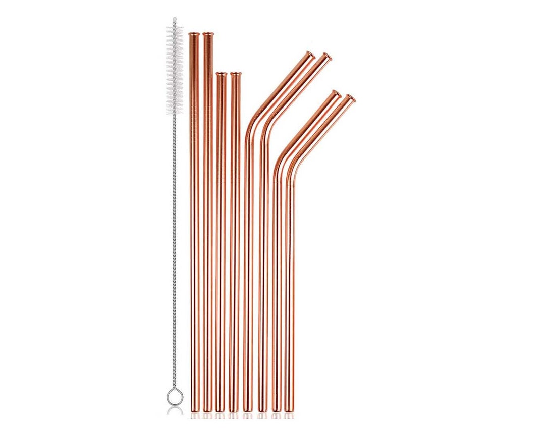Barware Reusable Copper Drinking Straws Copper Straws With Cleaning ...