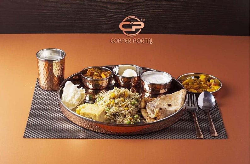 Handmade Dinnerware Stainless Steel Copper Indian Traditional - Etsy