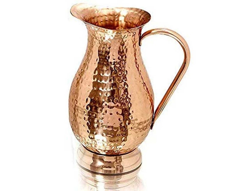 Pure Copper Pitcher Large Hammered Copper Water Jug for - Etsy