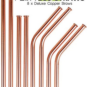 Barware Reusable Copper Drinking Straws Copper Straws With Cleaning ...