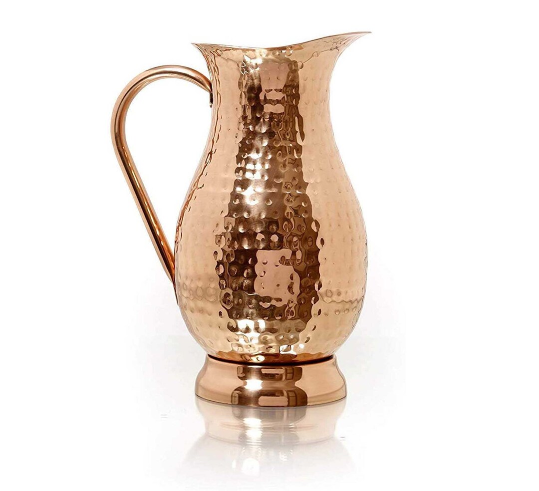Pure Copper Pitcher Large Hammered Copper Water Jug for - Etsy