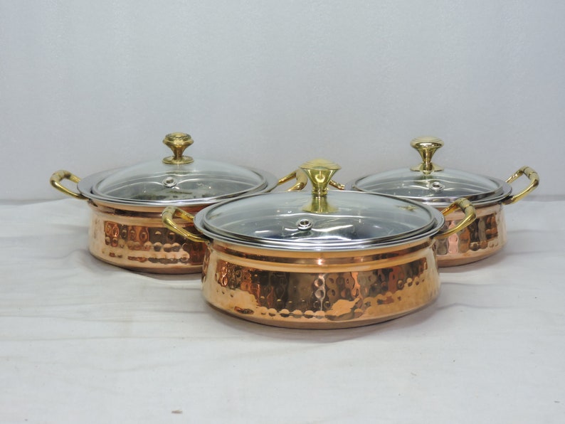 Handmade Steel Copper Casserole Dish Serving Food Daal Curry | Etsy