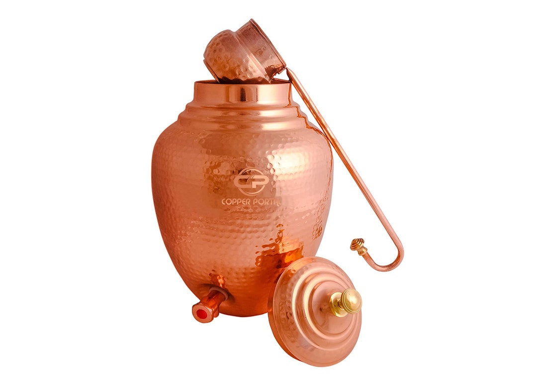 Copper 8 Litre Apple Copper Water Dispanser Matka/pot - Etsy