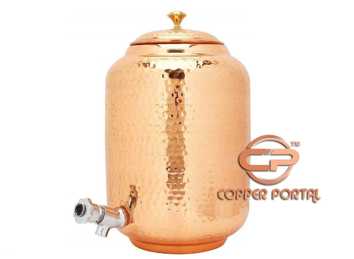 100% Copper Drinking Water Dispenser Storage Tanker Ayurvedic | Etsy