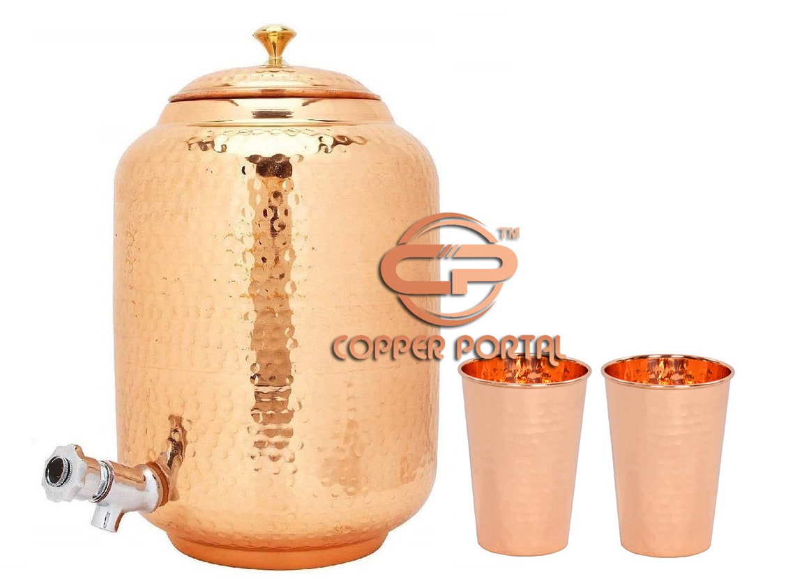 100% Copper Drinking Water Dispenser Storage Tanker Ayurvedic | Etsy