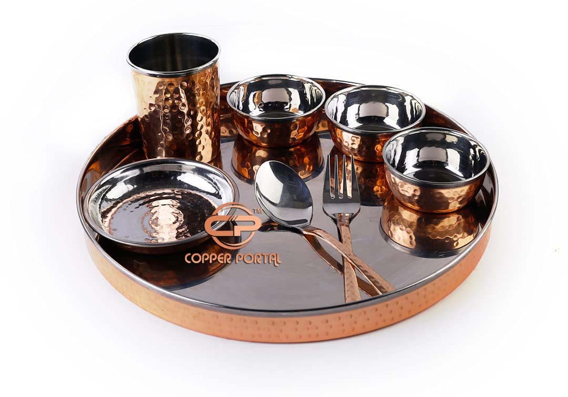 Handmade Dinnerware Stainless Steel Copper Indian Traditional - Etsy