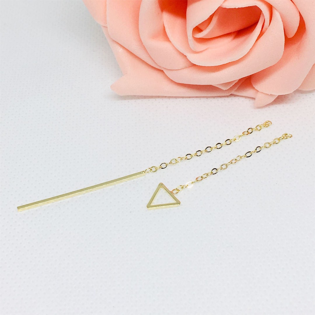 20 Pcs Triangle Charm Cable Chain Tassel, Square Stick Bar O Link Flat ...