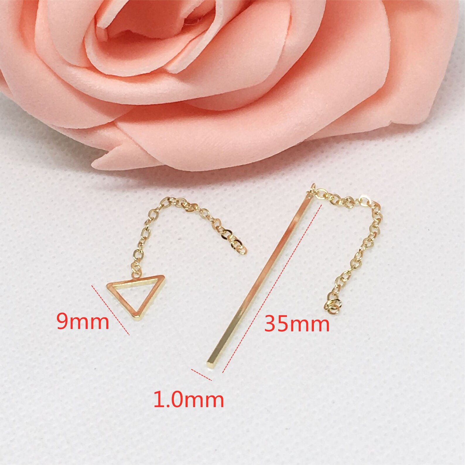 20 Pcs Triangle Charm Cable Chain Tassel, Square Stick Bar O Link Flat ...