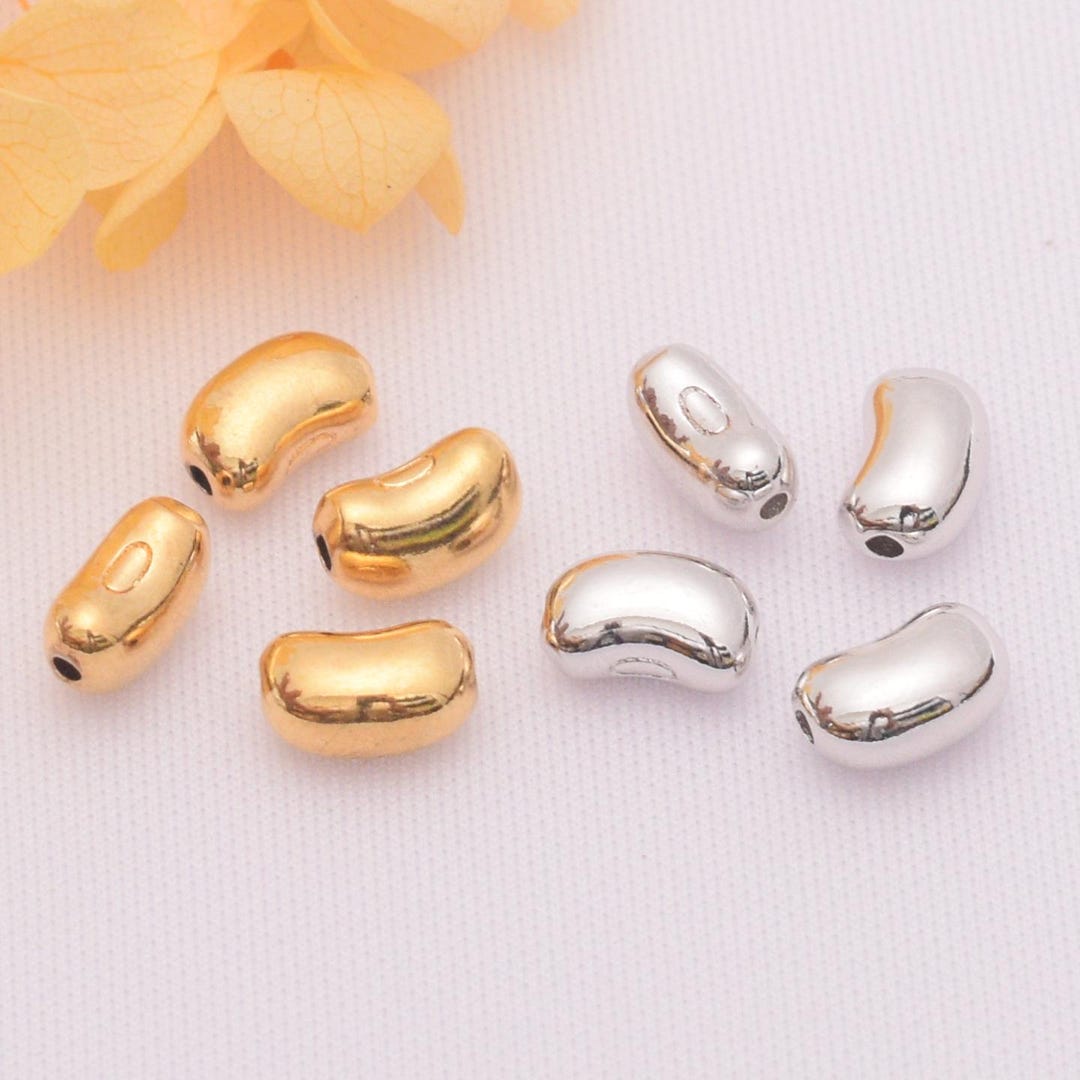 10 Pcs Polish Tiny Bean Bead, 8x5mm Glossy Pea Beadwork Spacer Jewelry ...