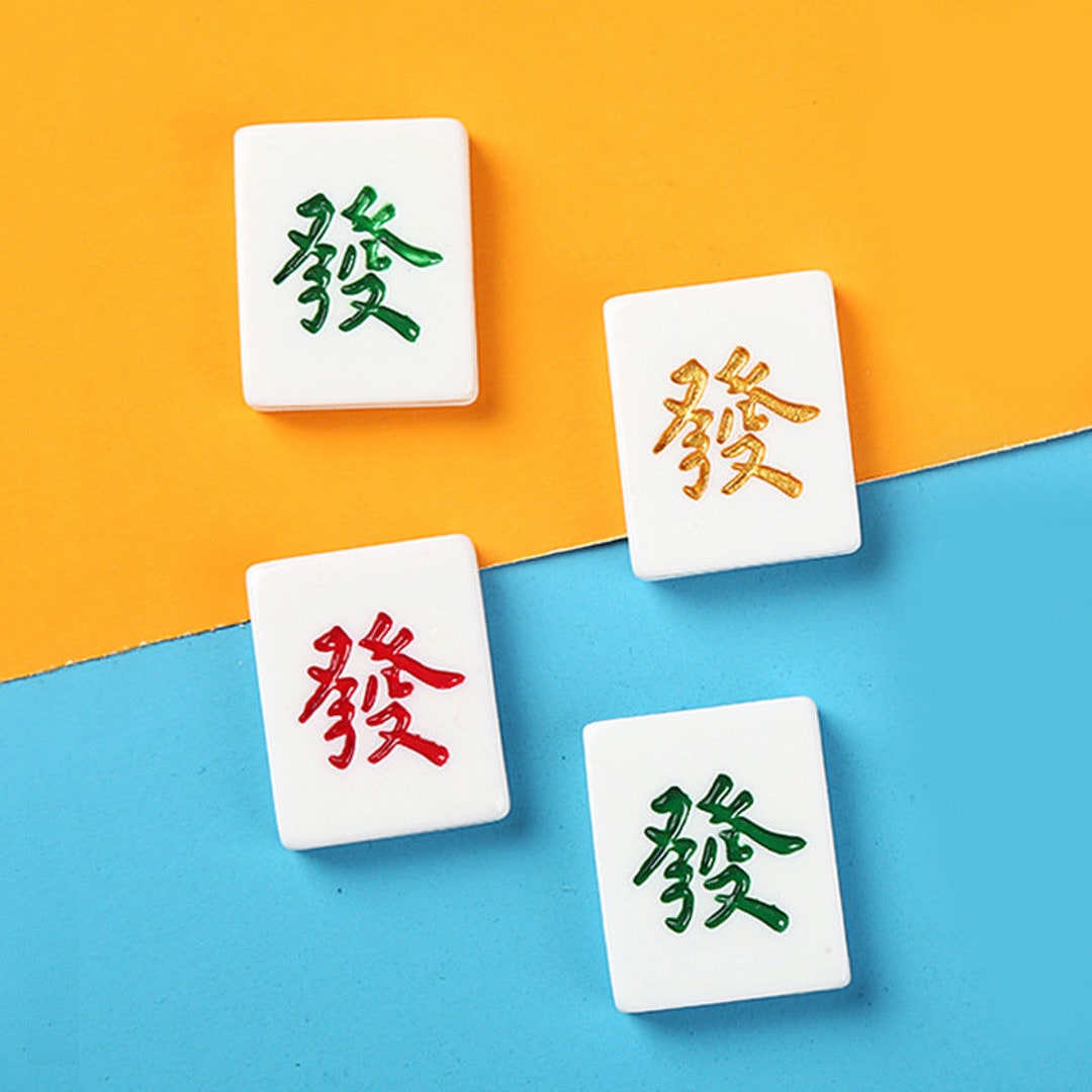 Mini Cute Mahjong Fa 發 Piece Miniature Dollhouse DIY Polymer Resin Doll ...